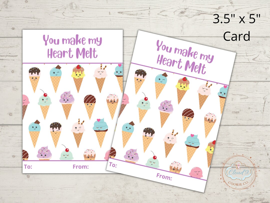 Printable Valentine's Day Mini Cookie Card 3.5 X 5 - You Make My Heart ...