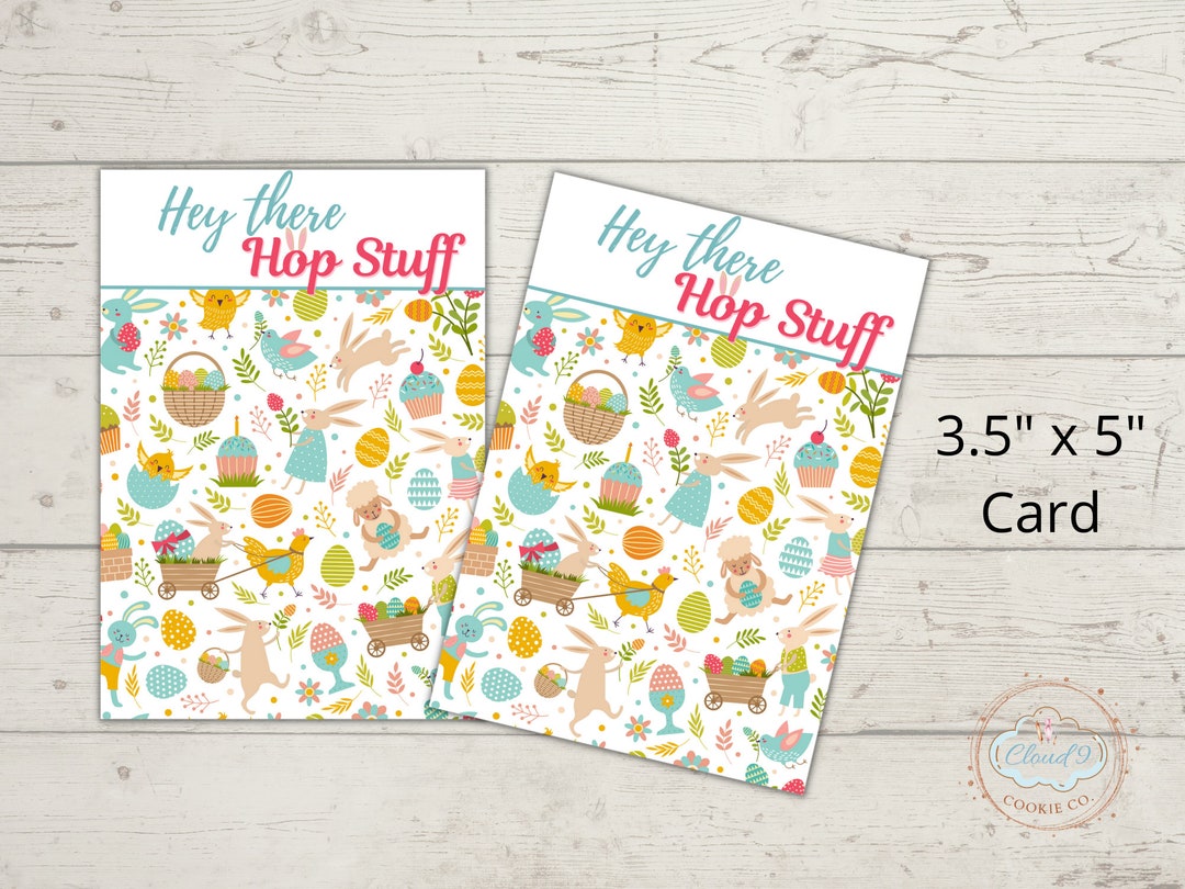 Printable Easter Mini Cookie Card 3.5 X 5 - Happy Easter Cookie Card ...