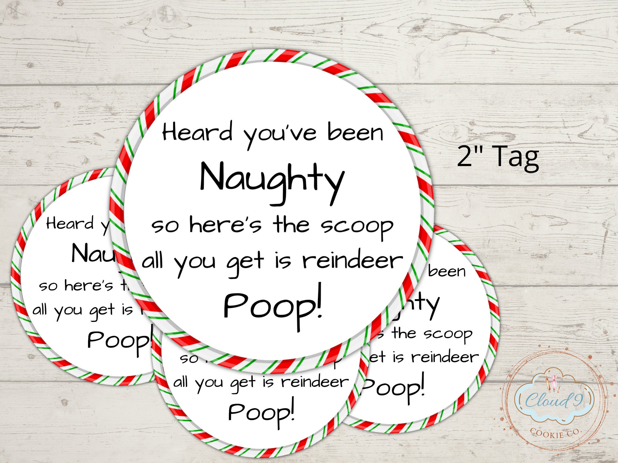 Printable Christmas Tag Reindeer Poop Card Cute Christmas - Etsy