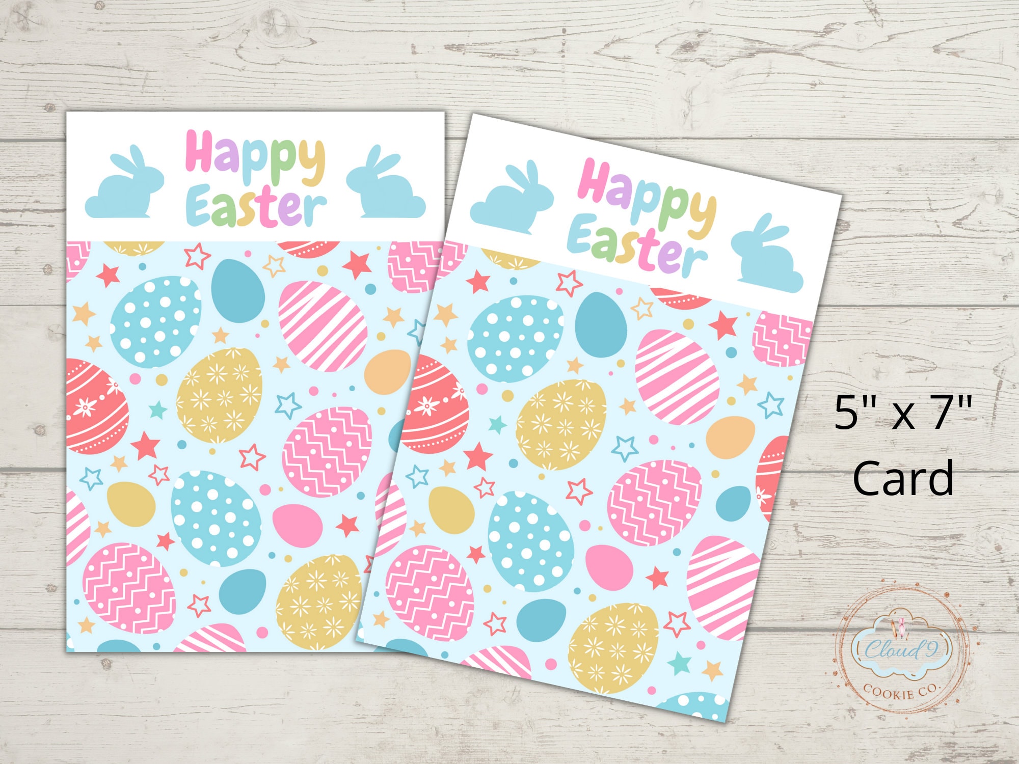 Printable Easter Cookie Card 5 X 7 - Happy Easter Cookie Card, Easter ...