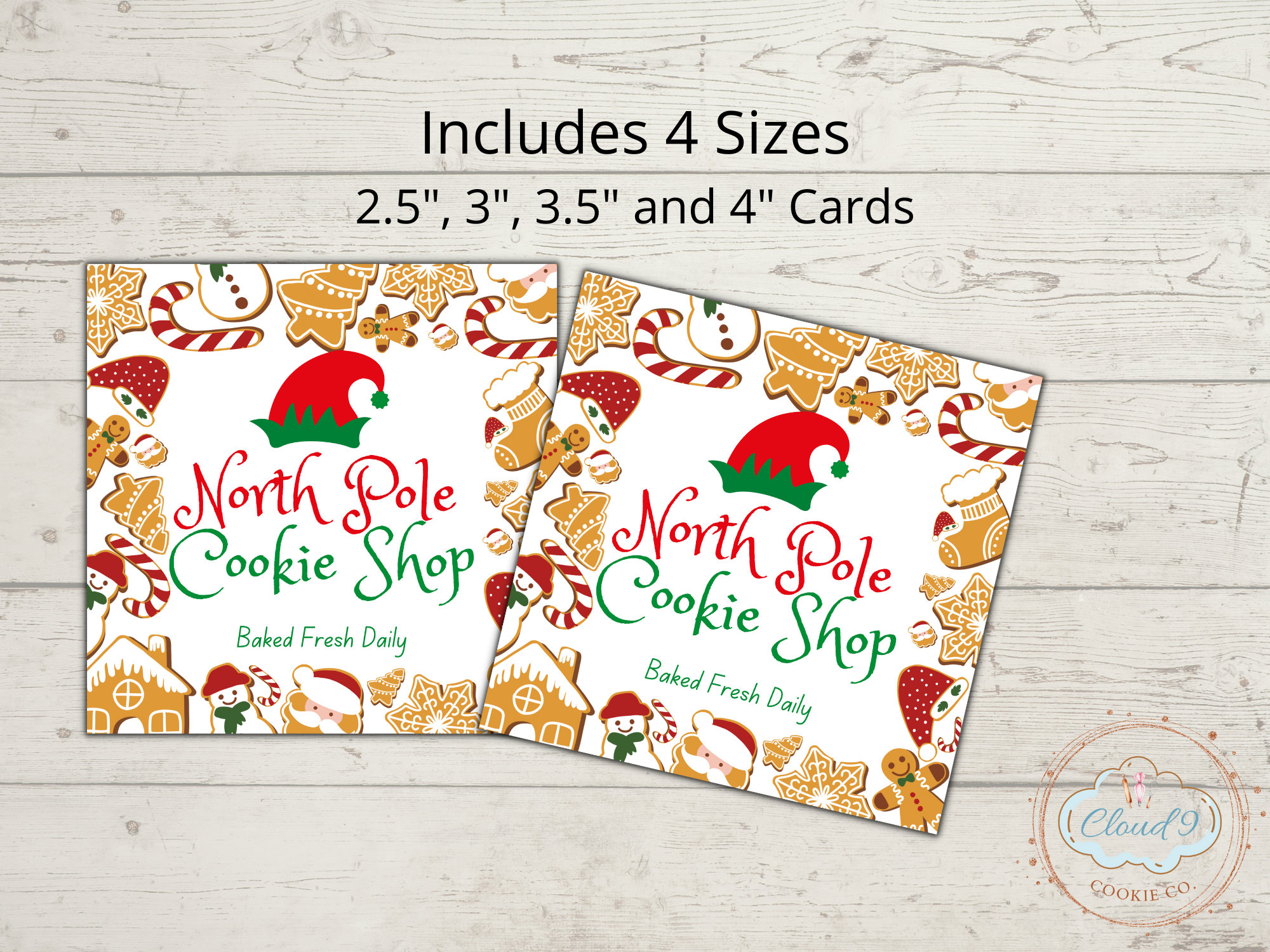 Printable North Pole Cookie Shop Label, Elf Cookie Tag, Mini Cookie Box ...
