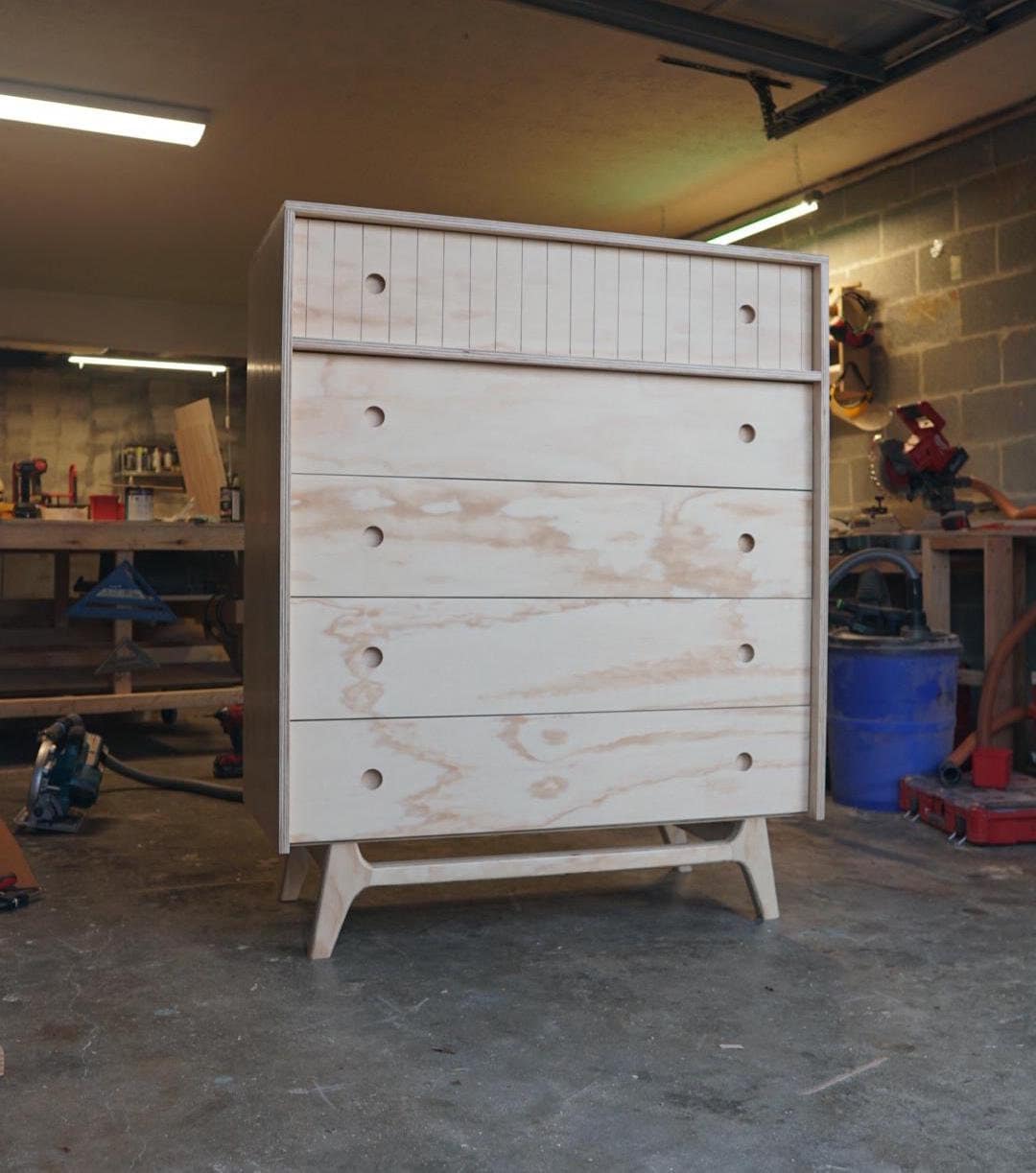 Mid Century Modern Tallboy Dresser • 5 Drawer - Etsy