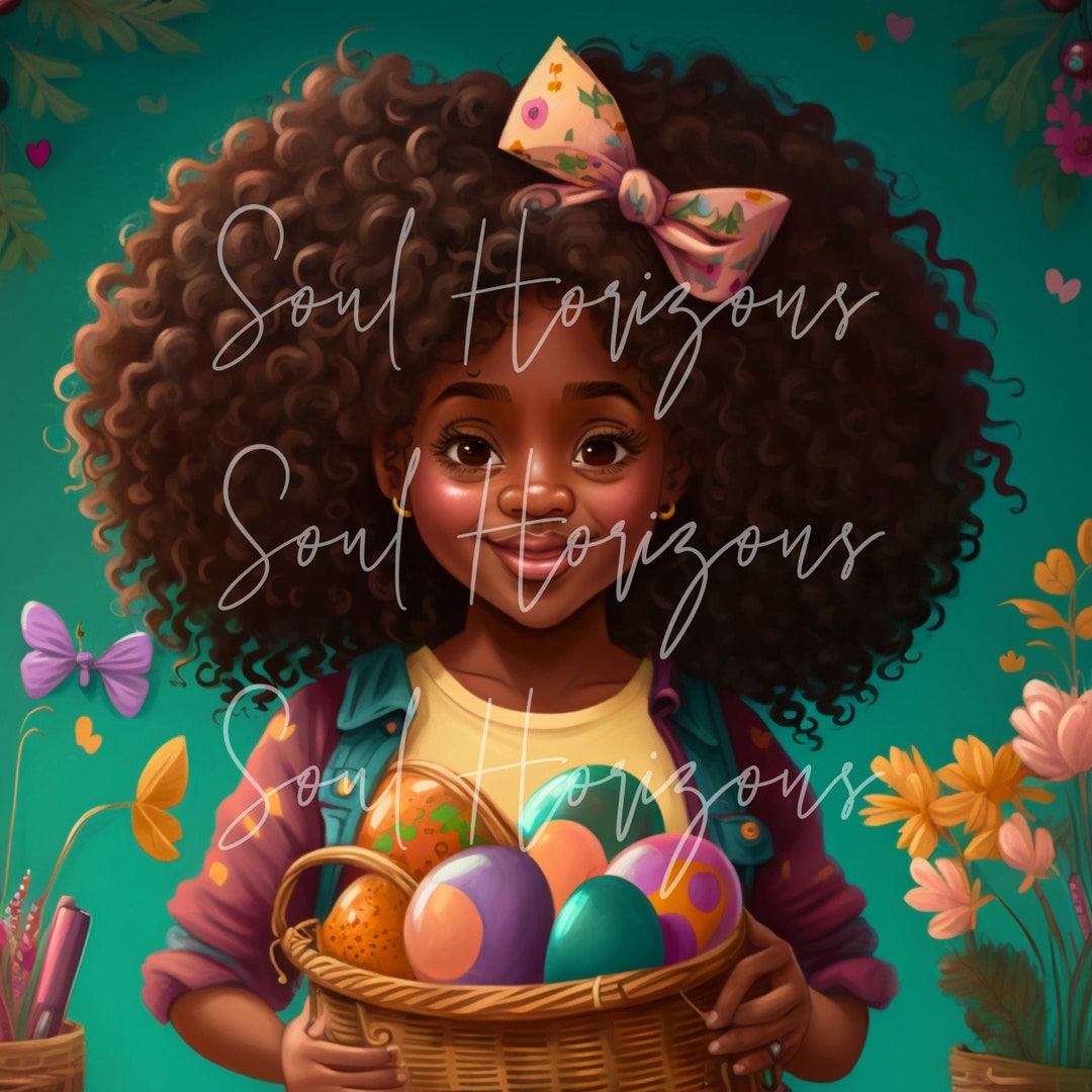 Easter Black Girl Clipart Black Girls PNG Black Little Girl - Etsy