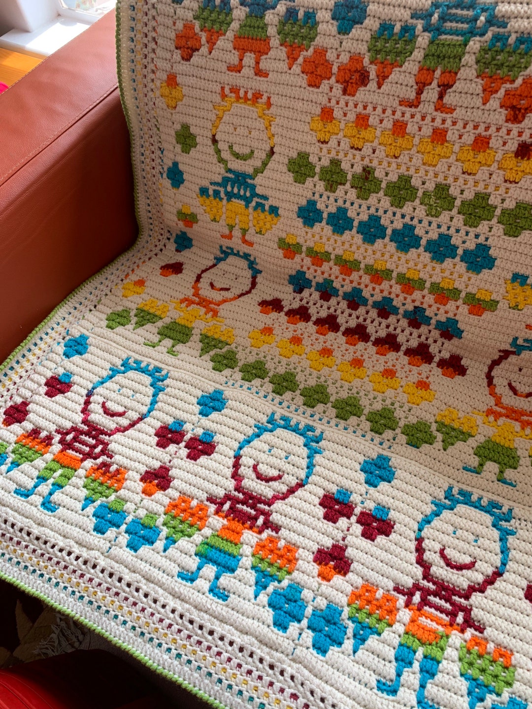 Rainbow Mosaic Baby Rug - Etsy