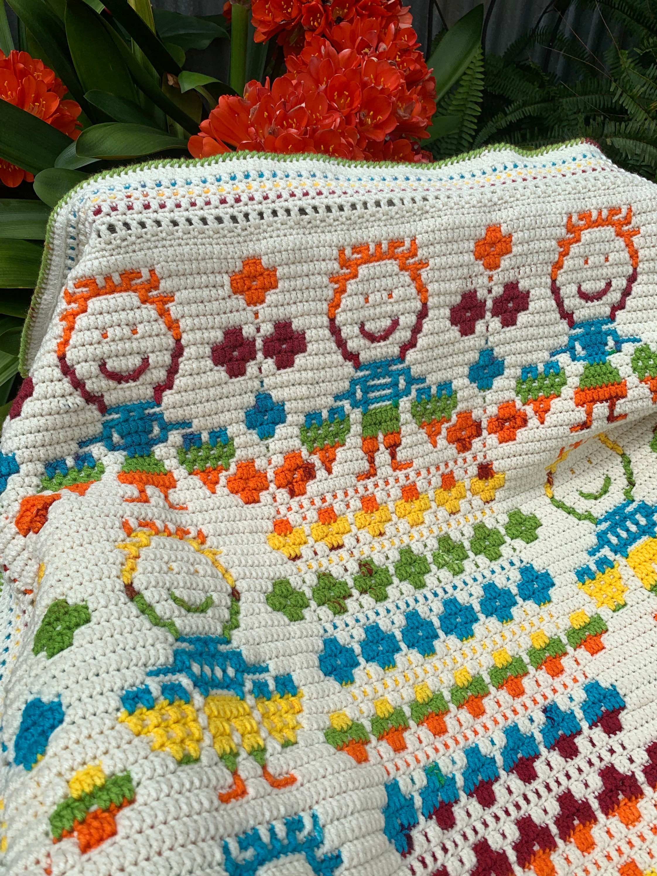 Rainbow Mosaic Baby Rug - Etsy