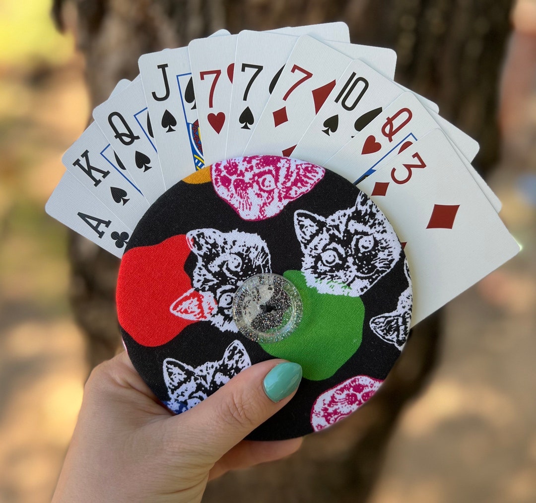 GAMETIME CATS CARDHOLDER, Playing Card Organizer, Custom Resin Button ...