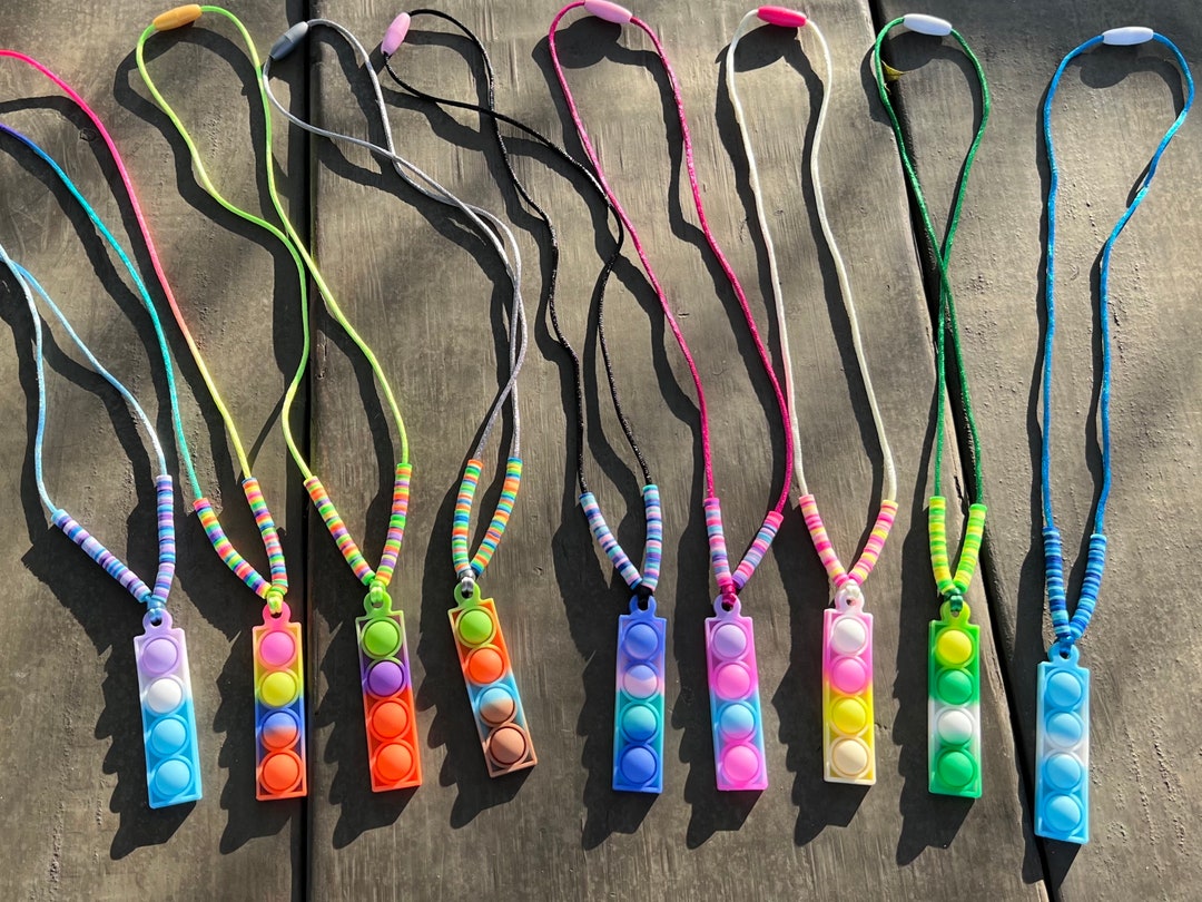 POPIT NECKLACE, Pop It Gift for Kids, Kids Fidget Necklace, Cute Pop-it ...