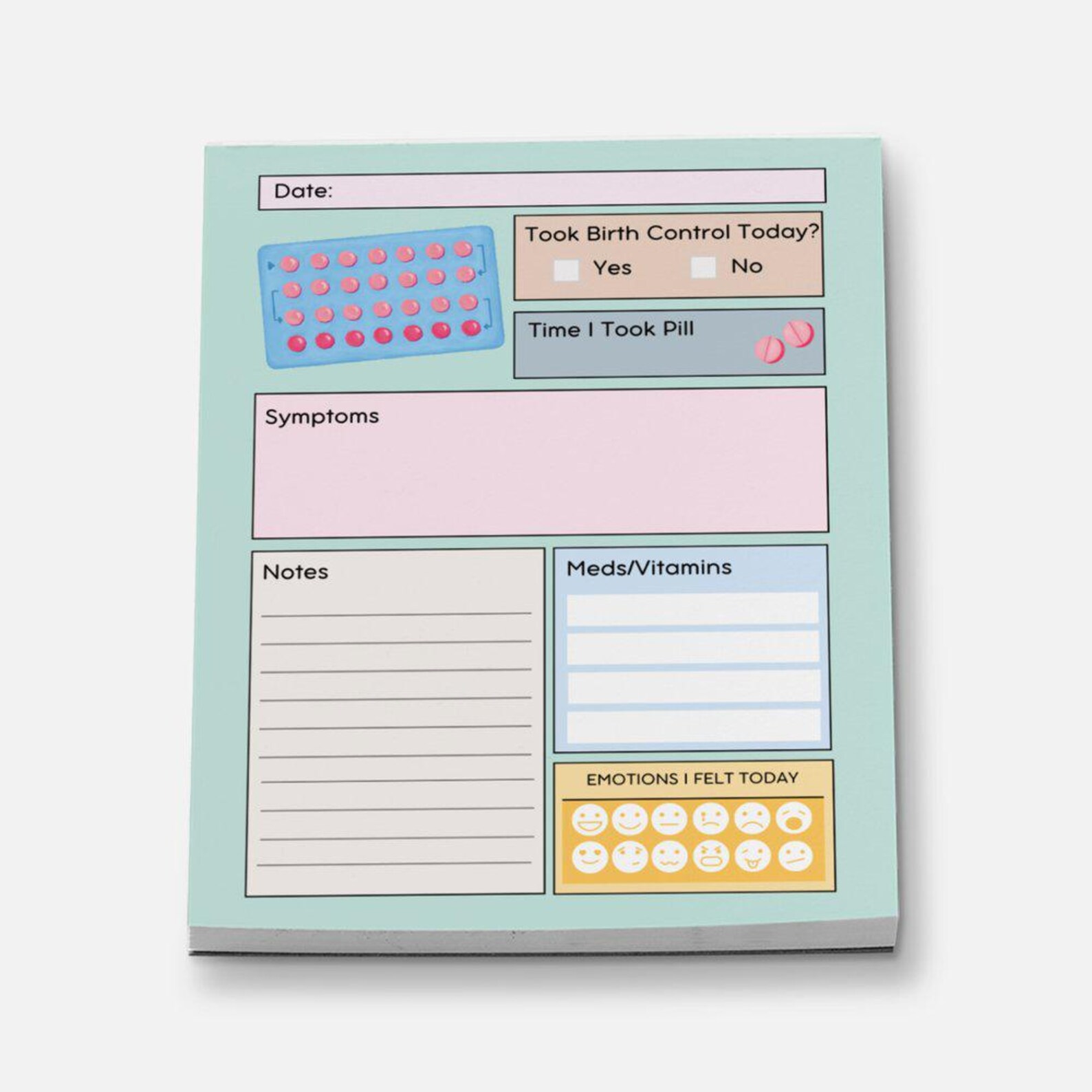 Birth Control Tracker Mini Stationery Notepad - Etsy