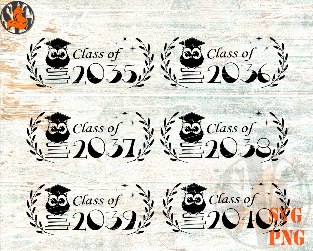 Class of 2035 SVG PNG Graduation Owl Book Senior College Grad - Etsy