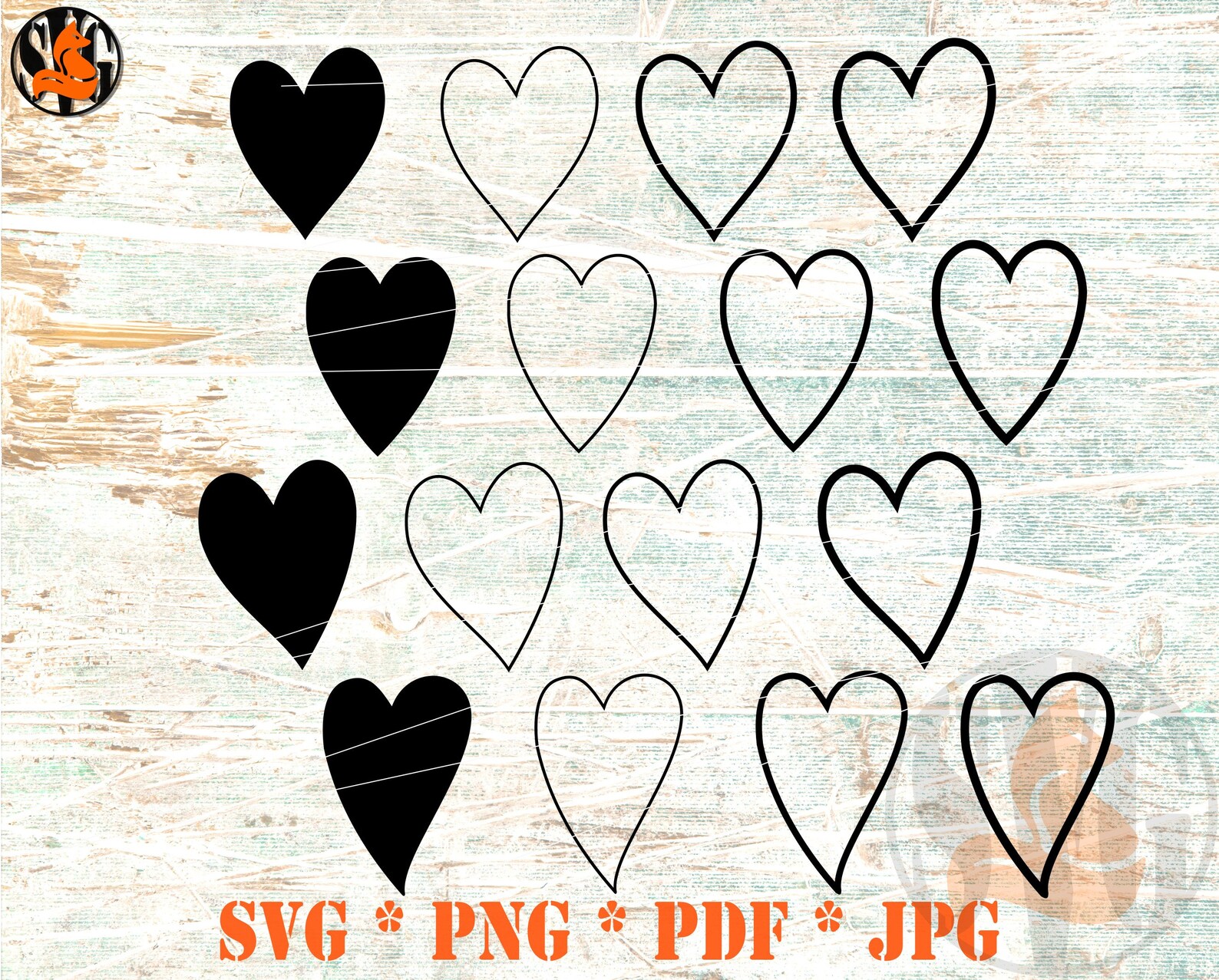Elongated Heart SVG, Hand Drawn Hearts Outline Svg, Hearts Frame Bundle ...