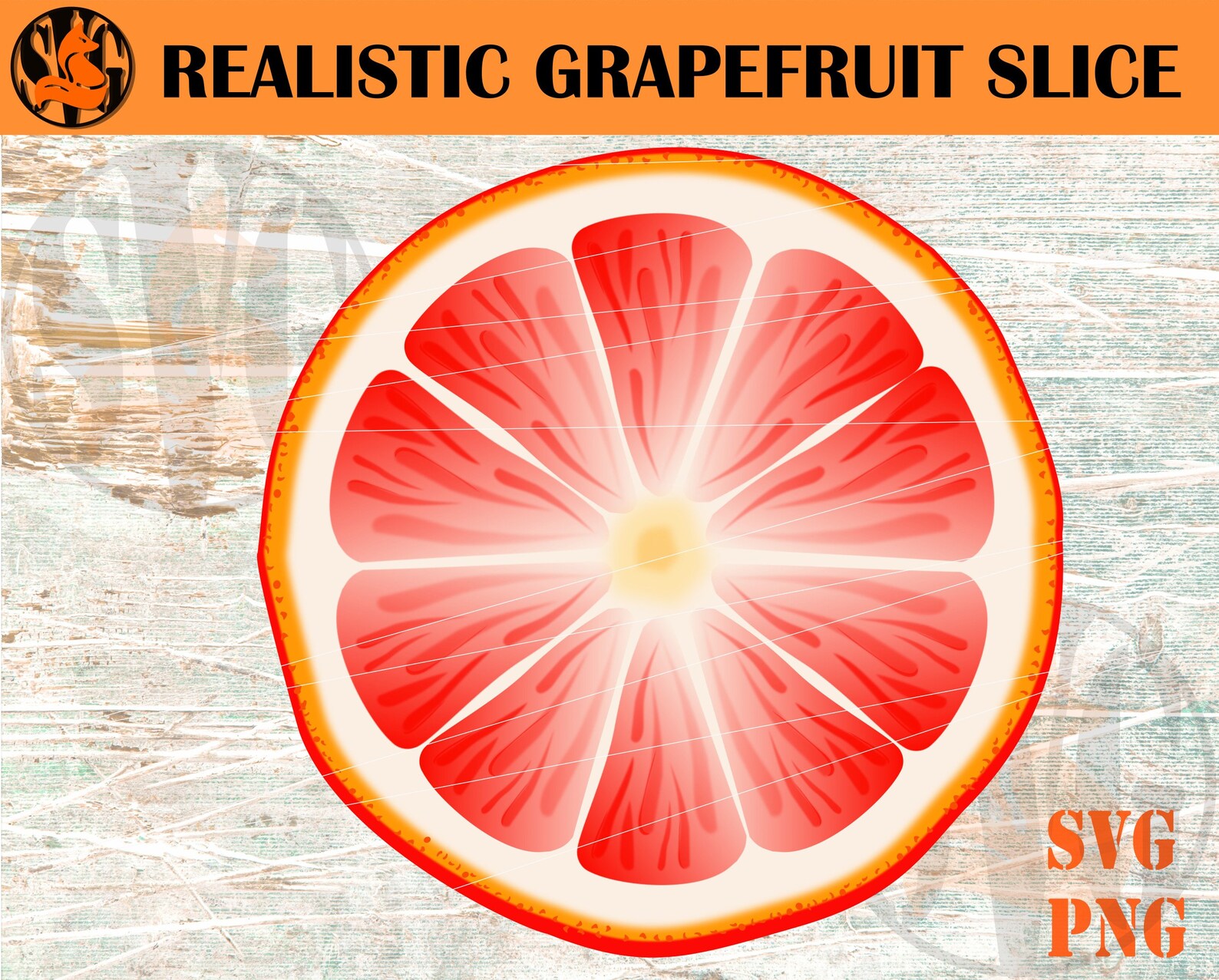 Grapefruit Slice SVG Realistic Grapefruit Wedge SVG PNG - Etsy