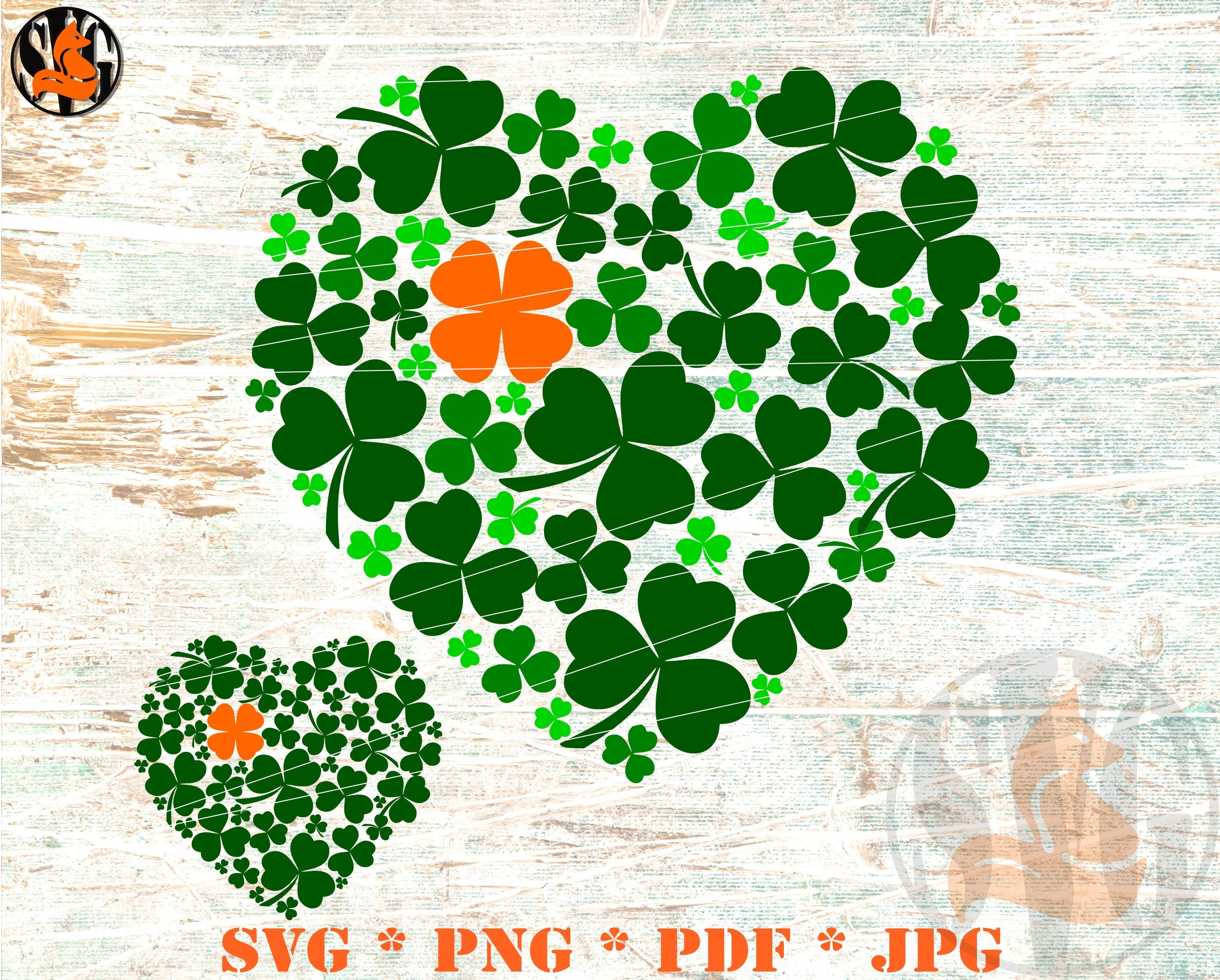 St Patricks Day Heart SVG, Shamrock Heart SVG for Cricut, Irish Lucky ...