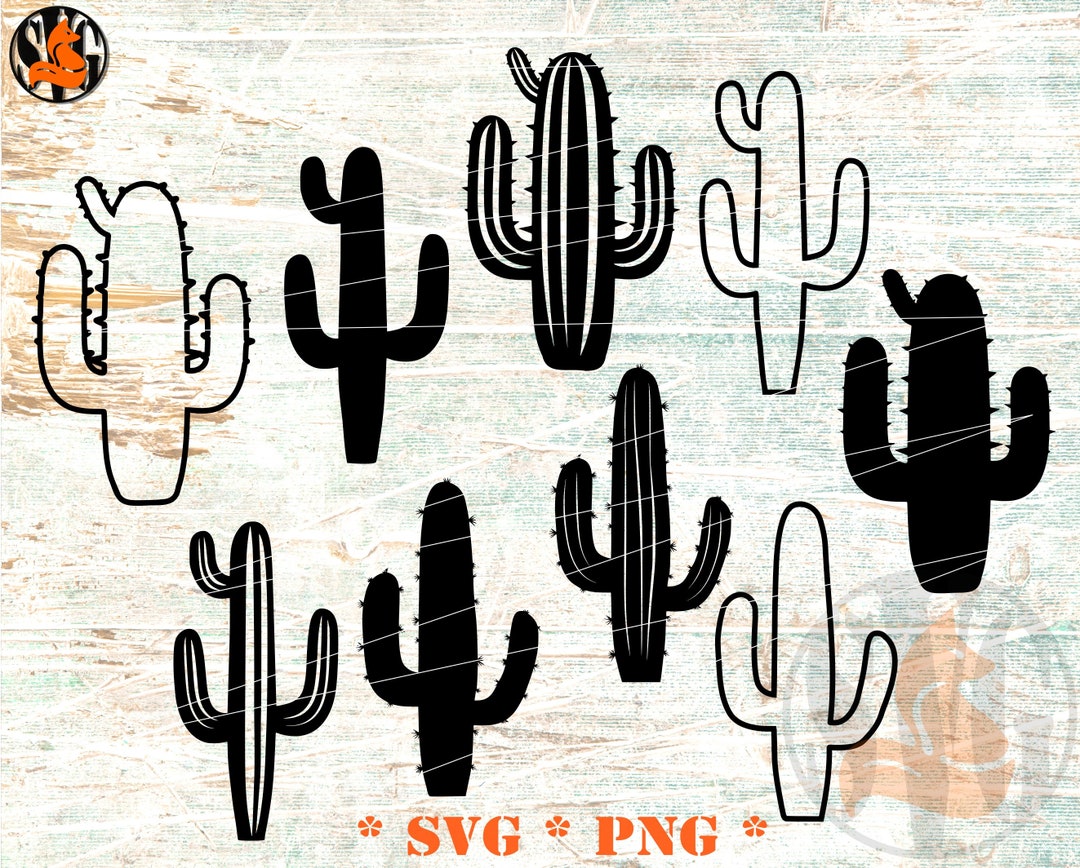 Saguaro Cactus SVG, Arizona Landscape Plant, Western Desert Succulents ...