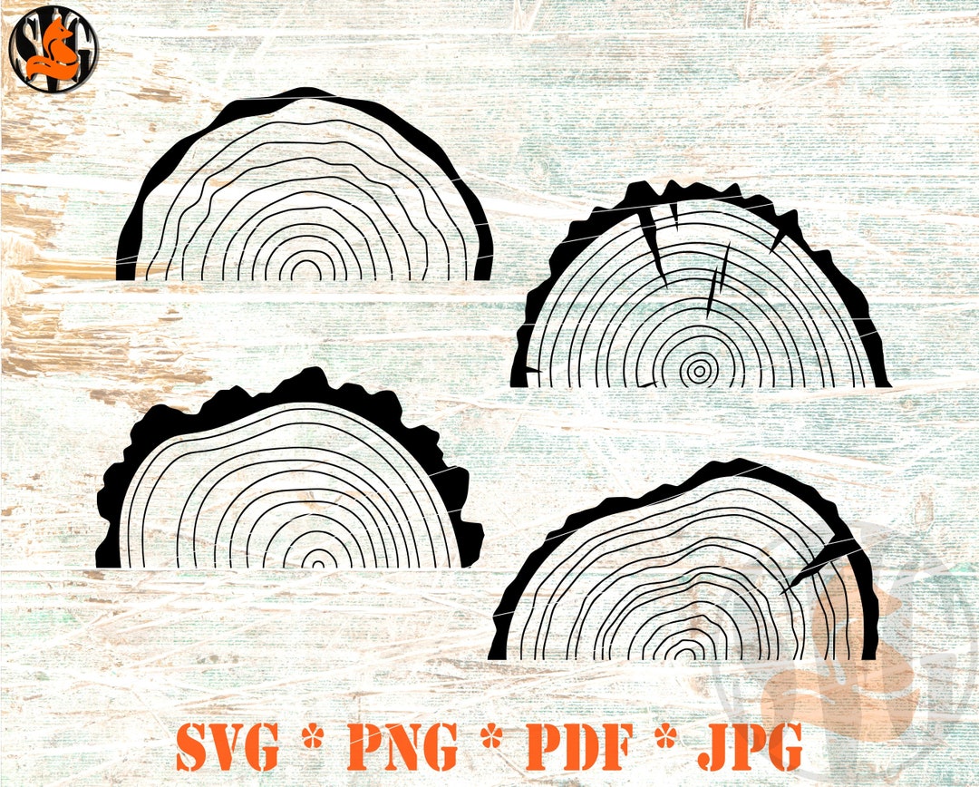 Wood Slice SVG: Tree Texture Split Template (digital Files) - Etsy