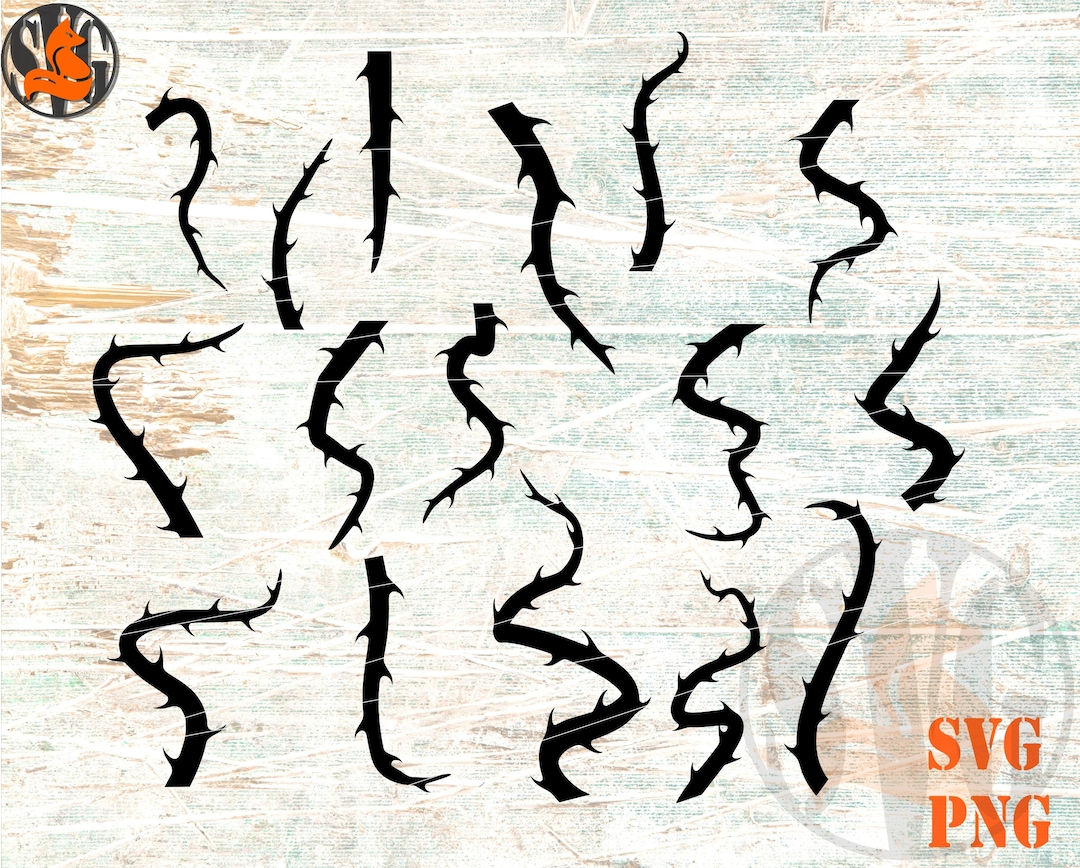 Thorny Branches SVG PNG Halloween Decor Bundle Files for Cricut ...