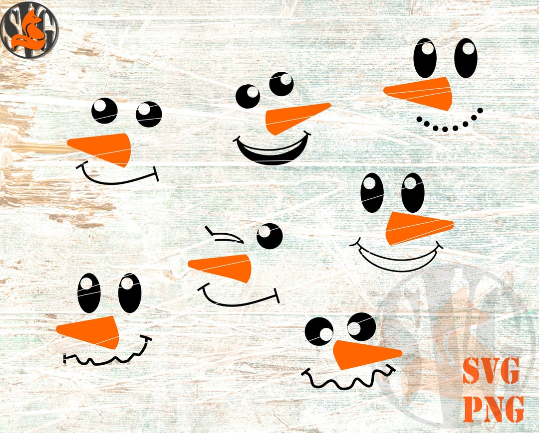 Snowman Faces SVG, Happy Face Christmas, Snowman Face PNG, Snowman ...