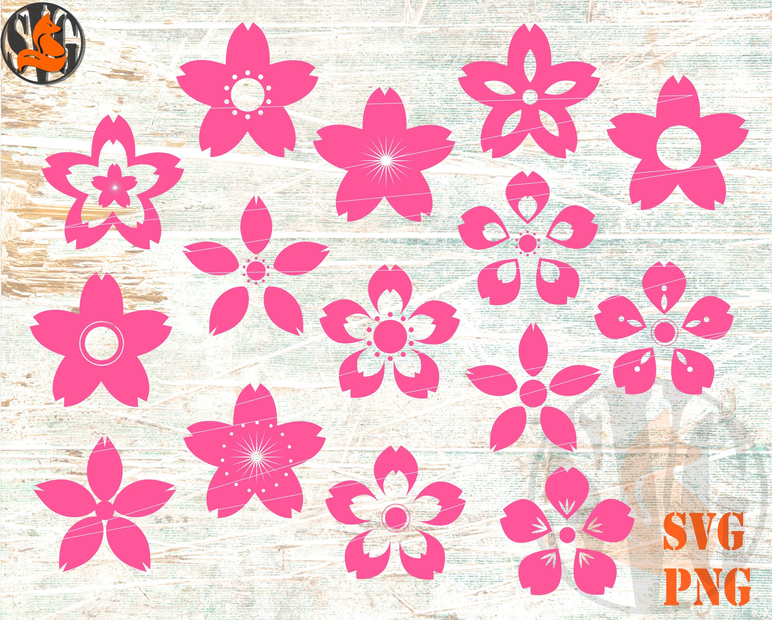 Cherry Blossom SVG PNG Bundle Cherry Flowers SVG Sakura Flower Svg - Etsy