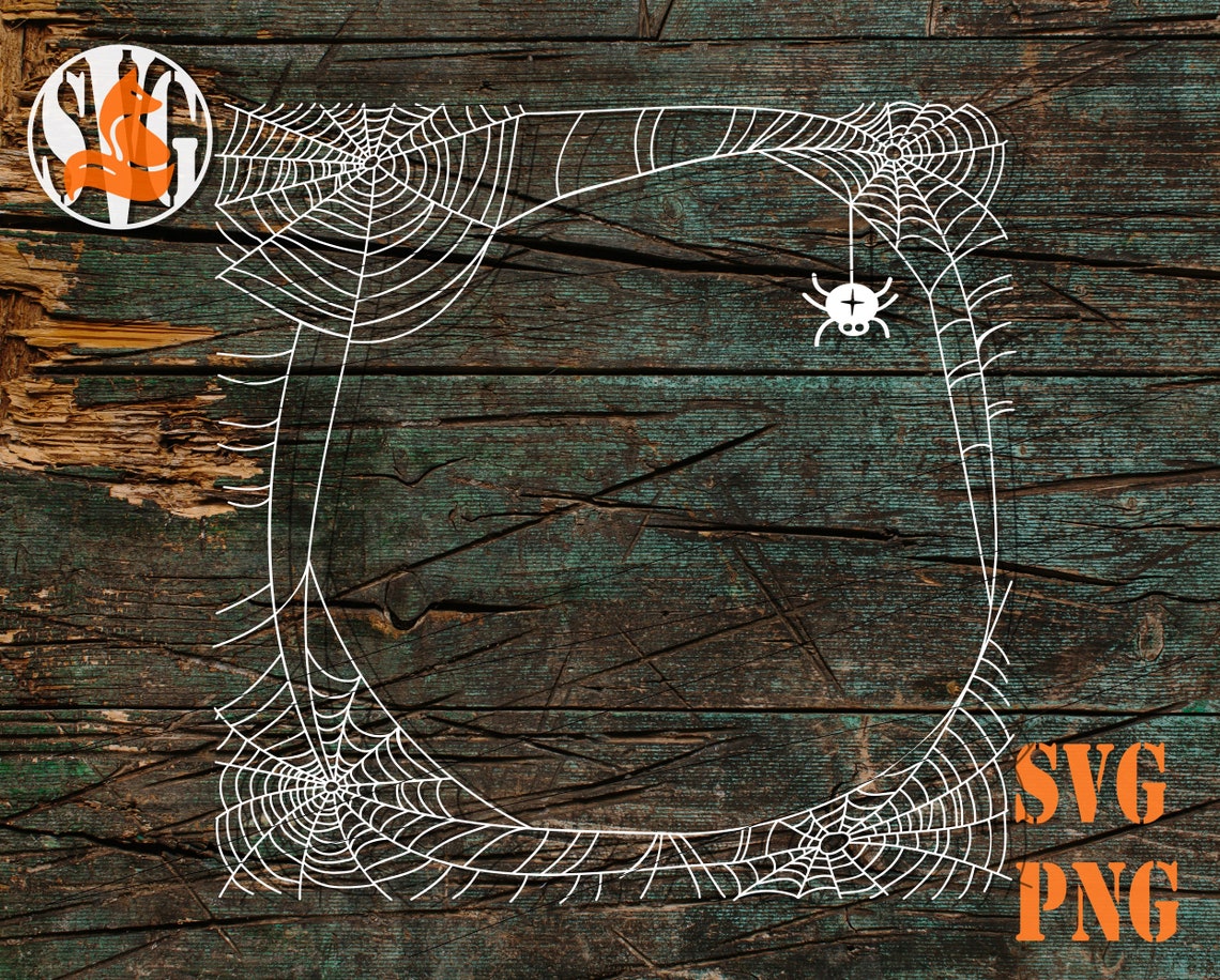 Spider Web Rectangle Frame SVG Halloween Spiderweb Cobweb Web - Etsy
