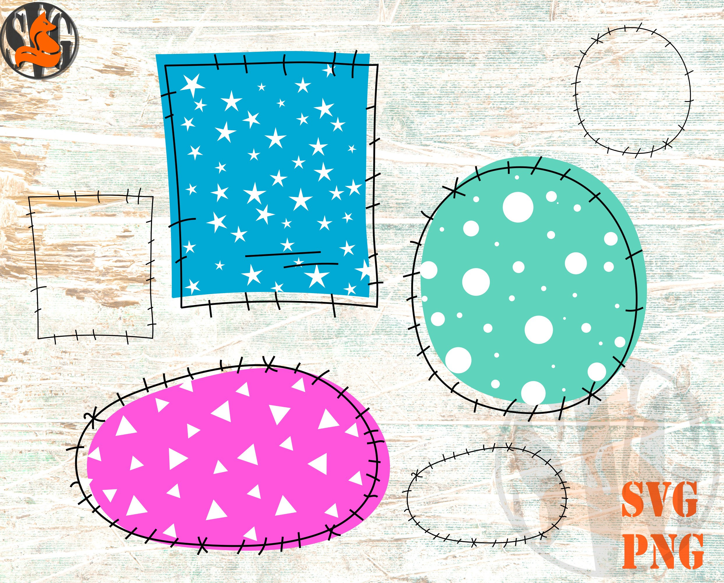 Fabric Patches SVG PNG Hand Drawn Clothing Patches Svg Scarecrow ...