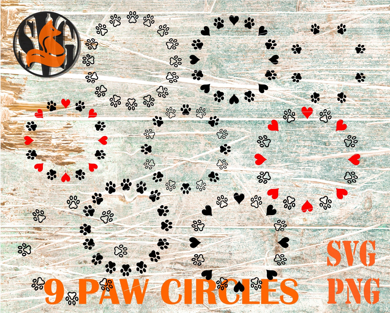 Dog Paw Circle SVG Bundle Digital Download 9 Dog Paw Frames Files for ...