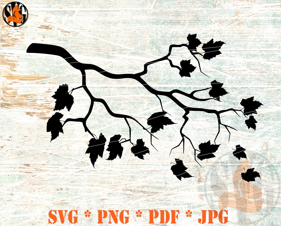 Falling Leaves Branch SVG Hand Drawn Autumn Leaves SVG Fall - Etsy