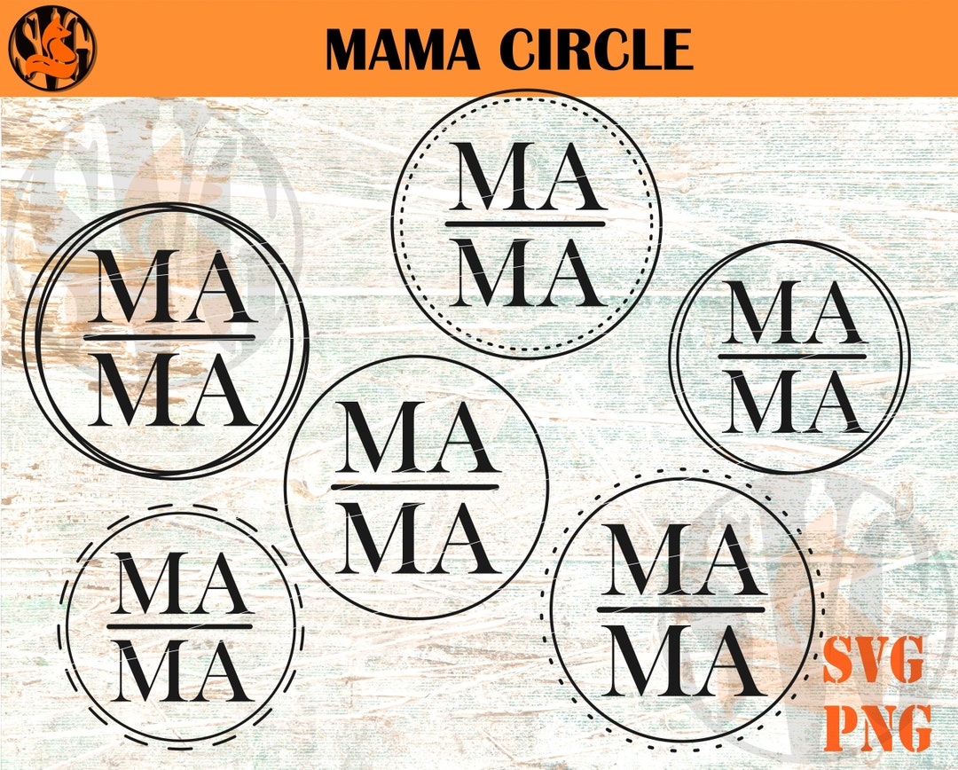 Mama Circle SVG PNG Bundle Simple Minimalist Round Frames Files for ...