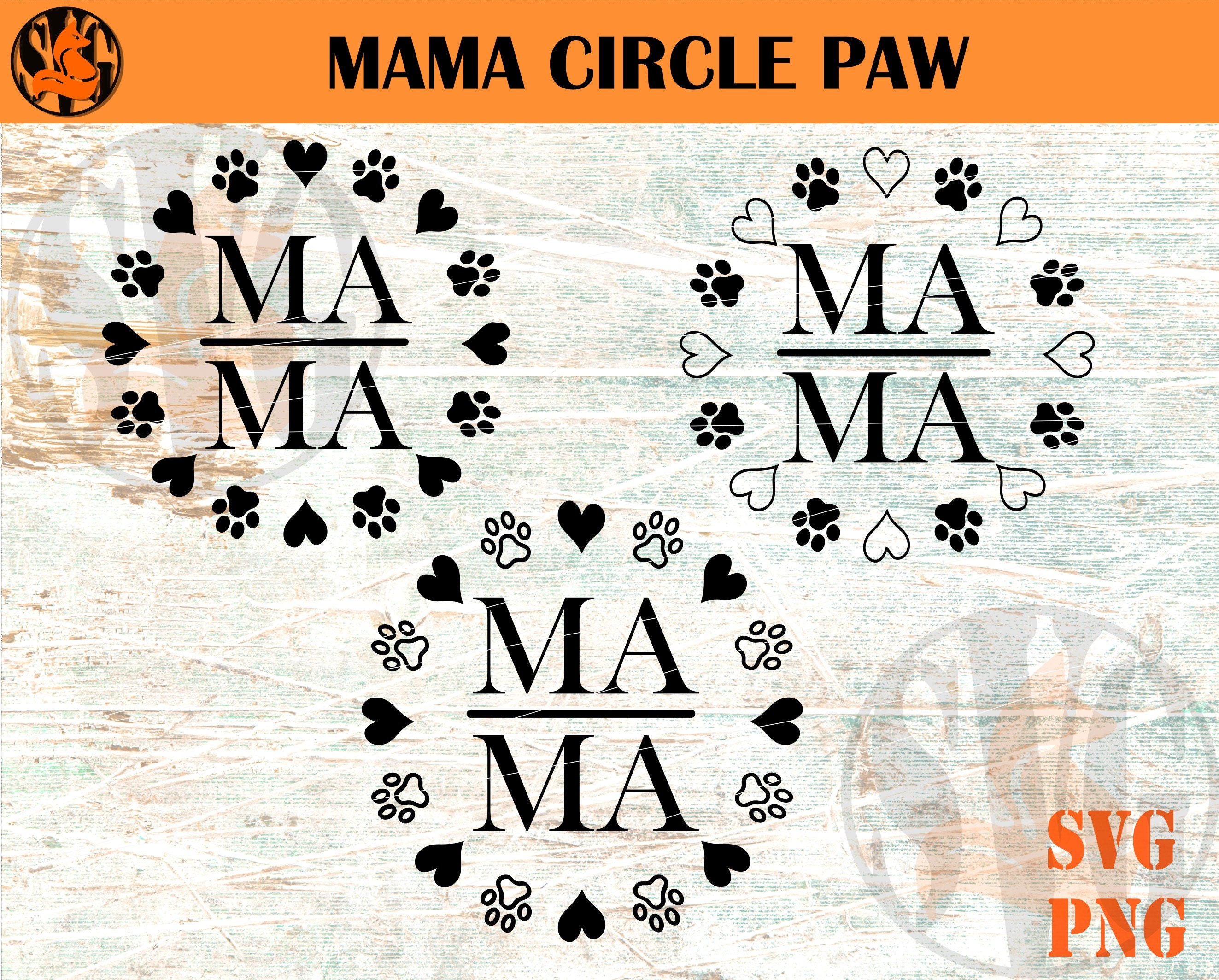 Dog Mama Paws Circle SVG Bundle Digital Download Pet Paw Frames Files ...