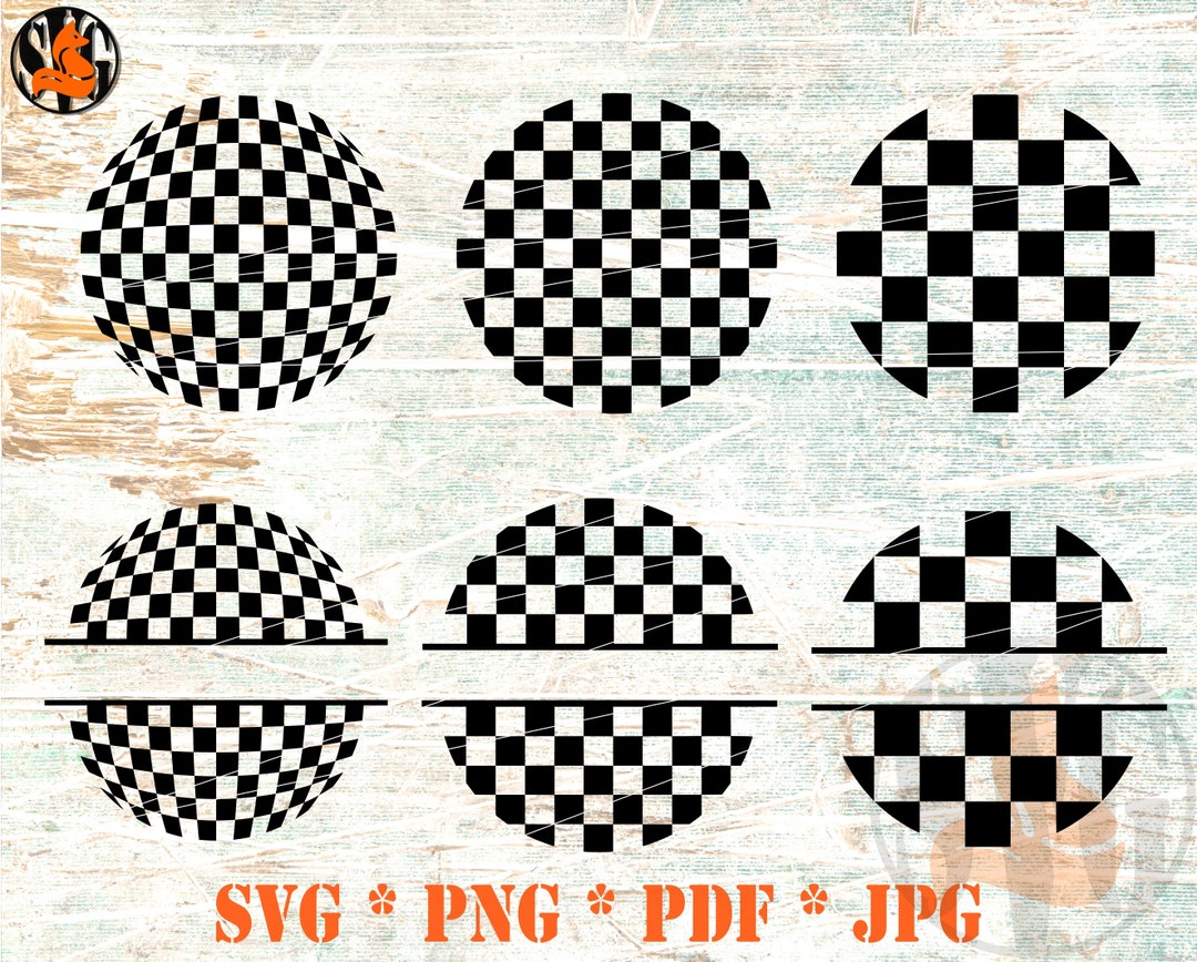 Checkerboard Circles SVG: Round Split Design (digital Files) - Etsy