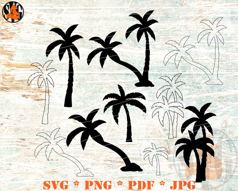 Simple Palm Tree SVG, Tropical Palm Outline SVG, Palm Tree Cutout Svg ...