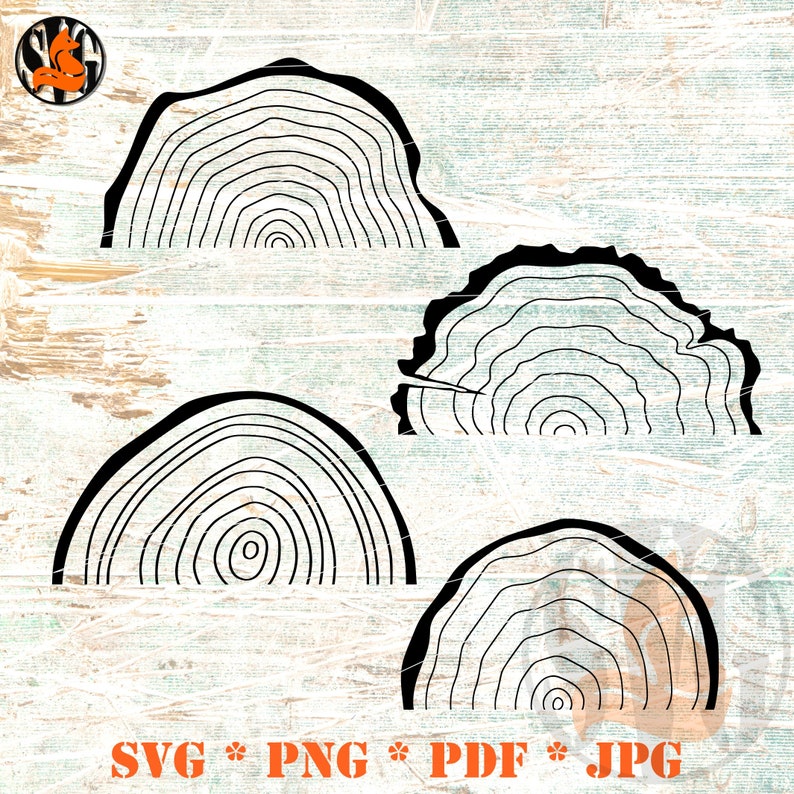 Wood Slice Half SVG, Wood Grain Svg, Wood Slice Split Template Svg ...