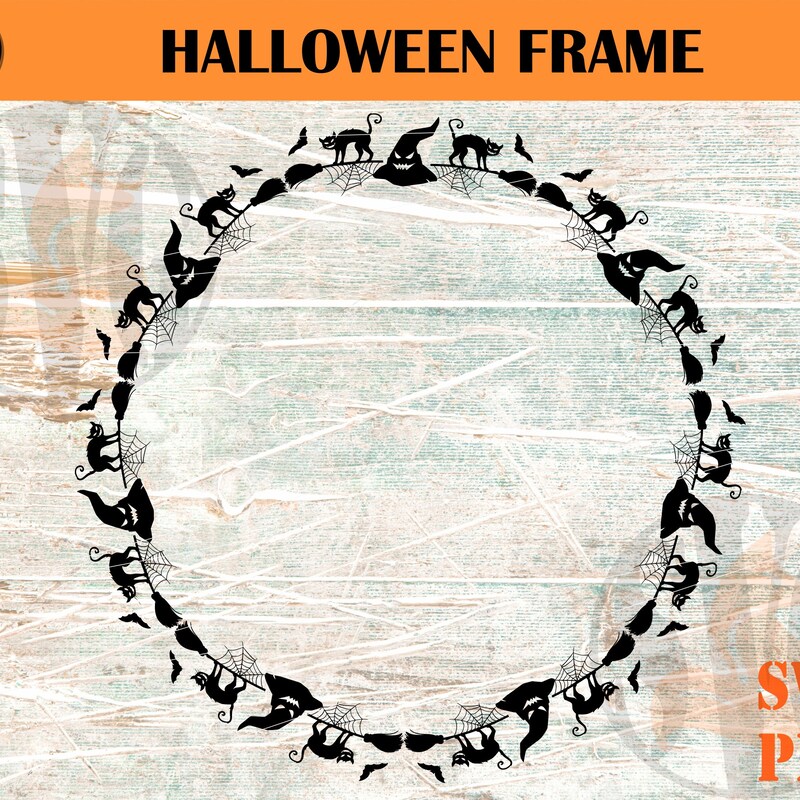 Halloween Circle Border Svg - Etsy