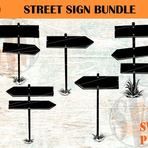 Rustic Wooden Street Sign SVG PNG Bundle Files for Cricut, Destination ...