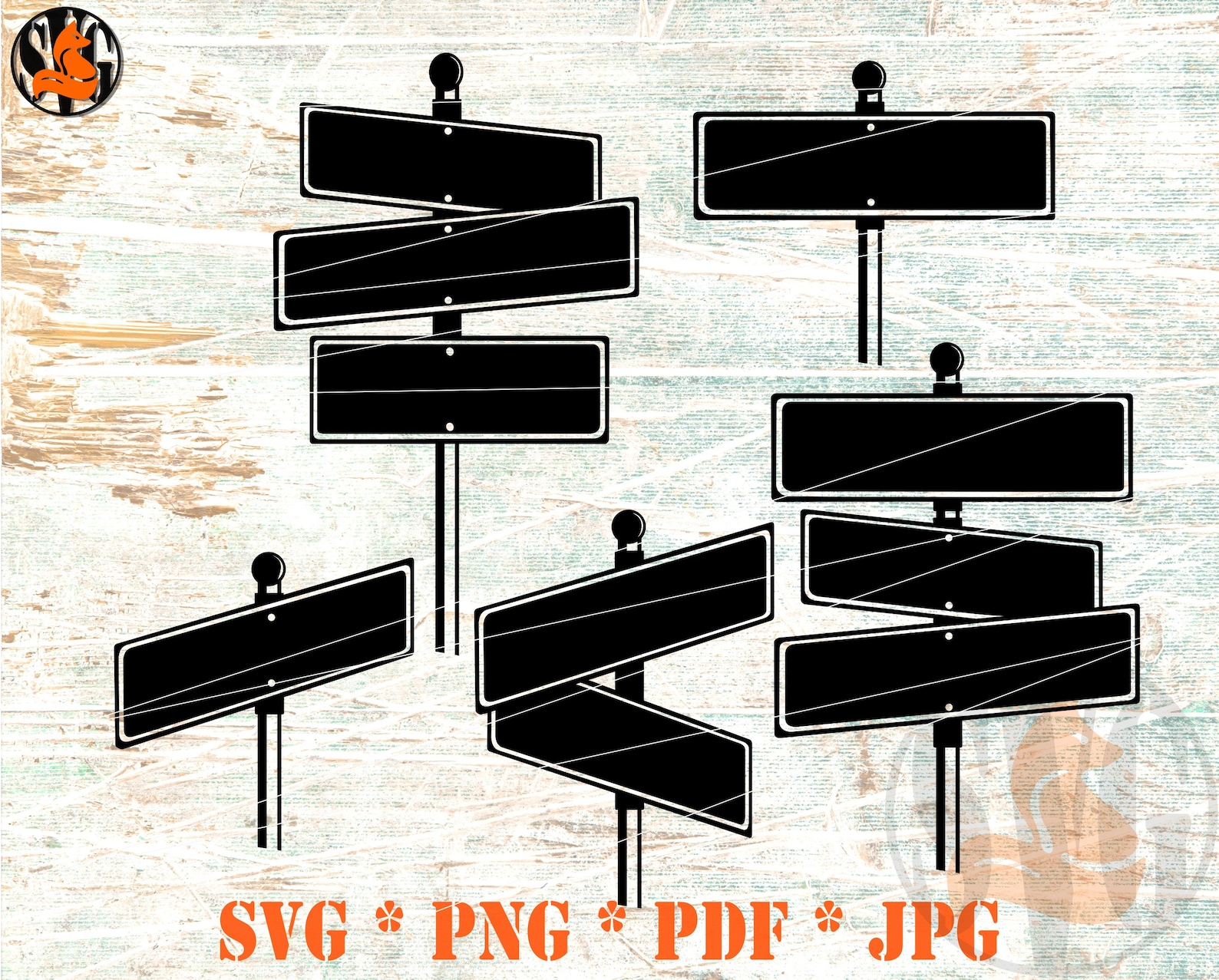 Street Sign Blank SVG PNG Bundle Files for Cricut, Street Sign Blank ...