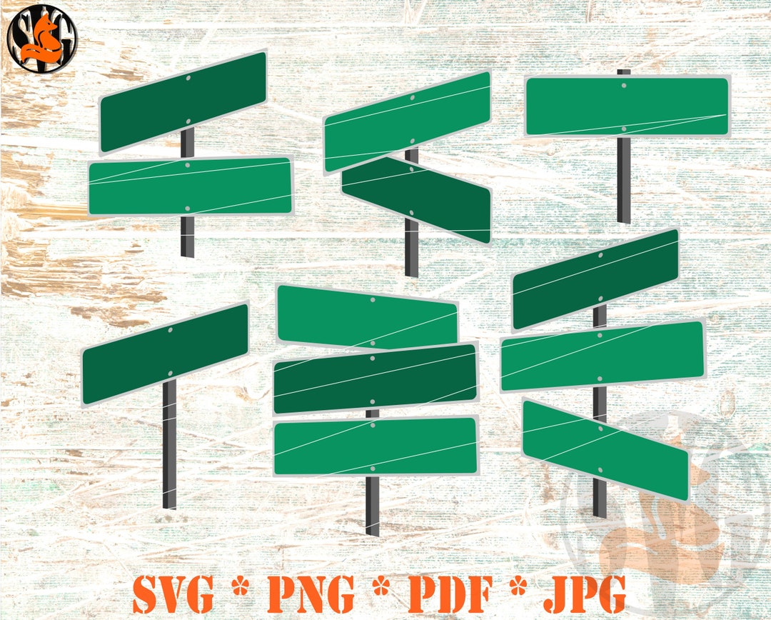 Street Sign SVG Bundle: Blank Road Signs for Cricut (digital Download ...