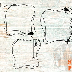 Halloween Spider Doodle Frames SVG PNG Halloween Spooky Insects Hand ...
