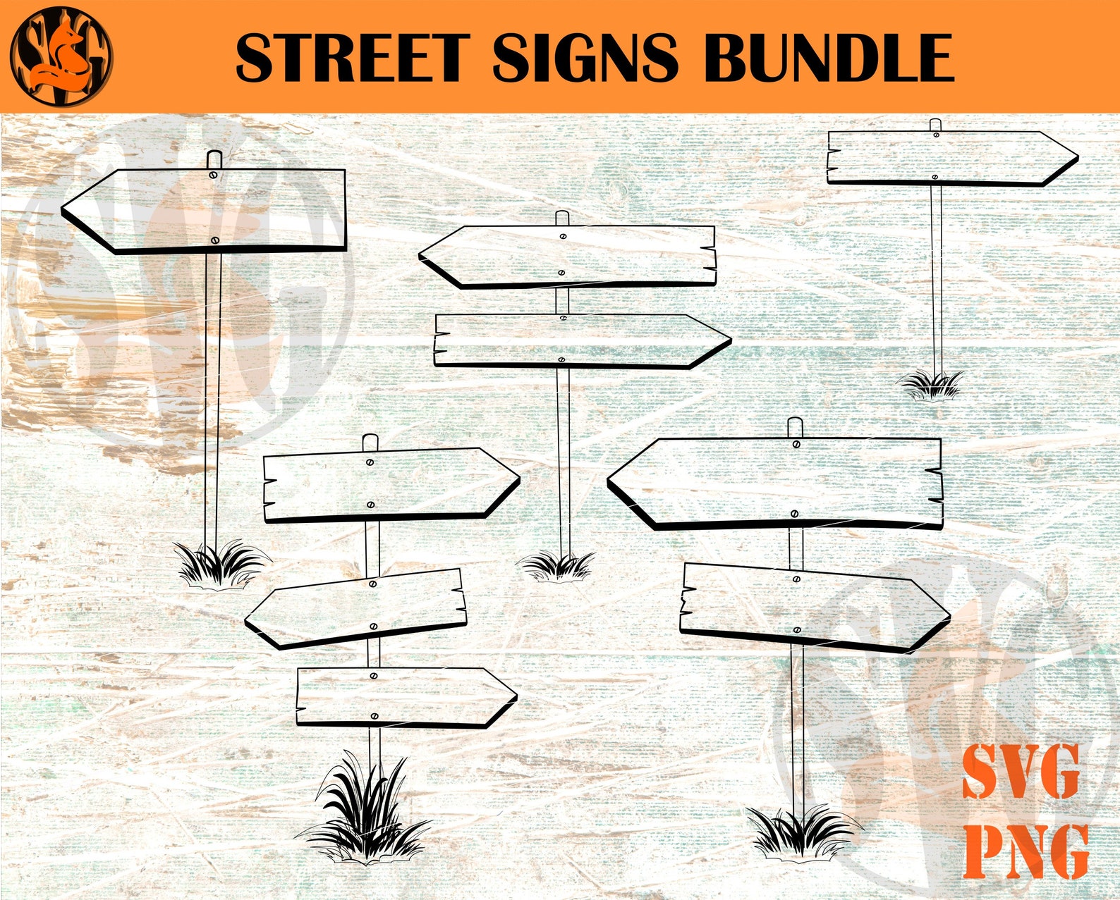 Destination Sign SVG PNG Bundle Files for Cricut, Rustic Street Sign ...