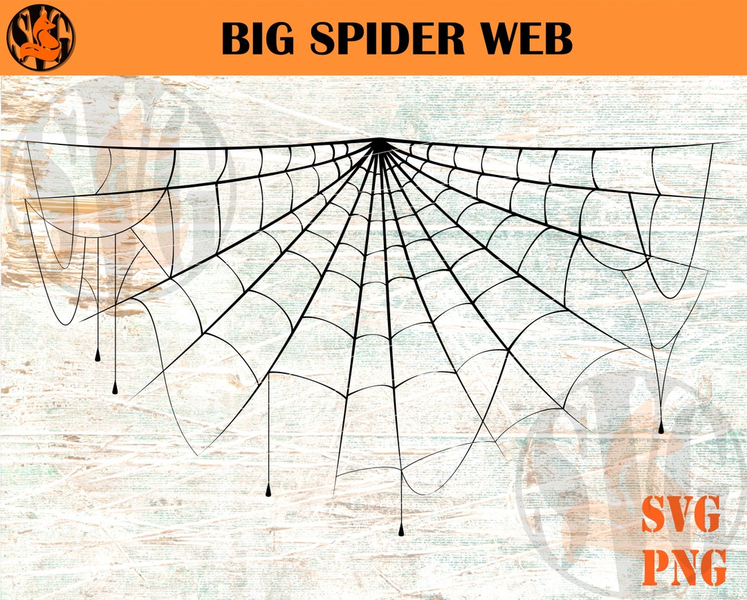 Spider Web Halloween SVG PNG Torn Semicircular Spiderweb Halloween ...