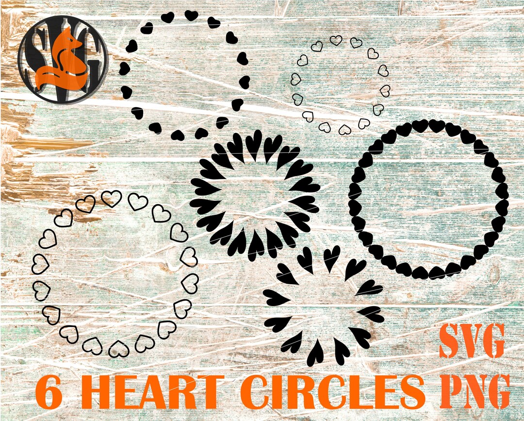 Heart Circle SVG PNG Round Frame Heart Frame Wedding Frame Svg Files ...