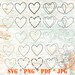 Dotted Heart SVG Bundle, Hand Drawn Minimalist Hearts Frames Files for ...
