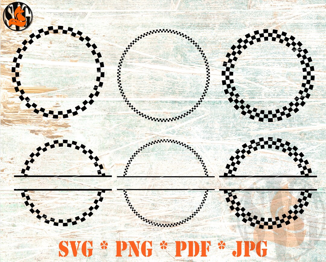 Checkerboard Circles SVG, Round Checkboard Frames Svg, Splitted Circle ...