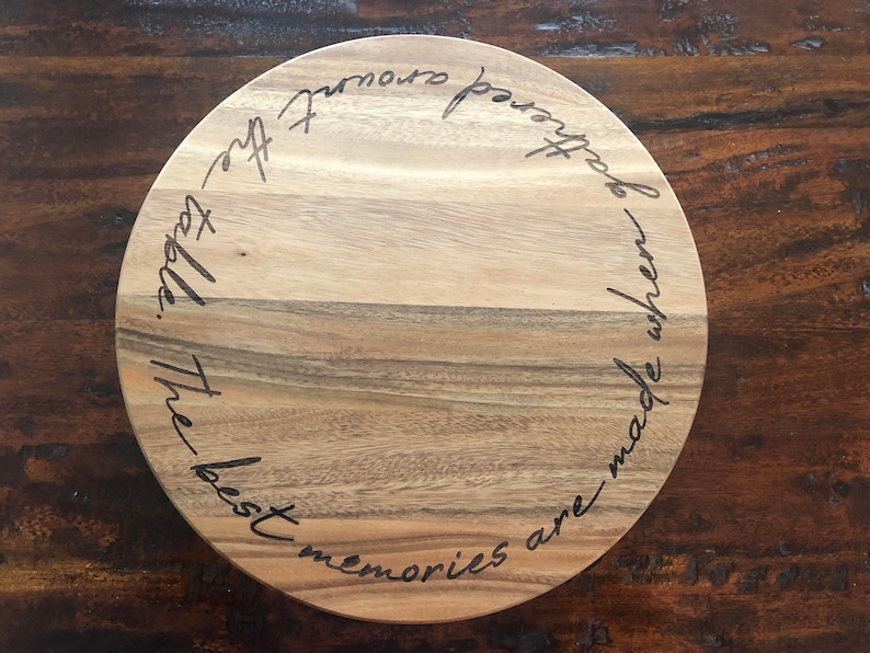 16 Lazy Susan Laser Engraved Wood Wrap Around Text Customized Serving ...