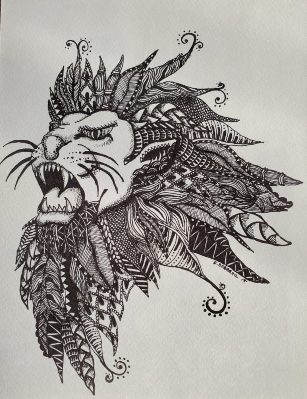 Lion Head Zentangle - Etsy