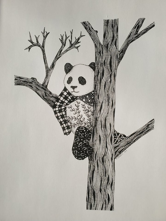 Panda Zentangle | Etsy