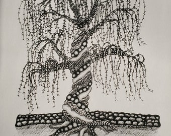 Zentangle Tree Art - Etsy