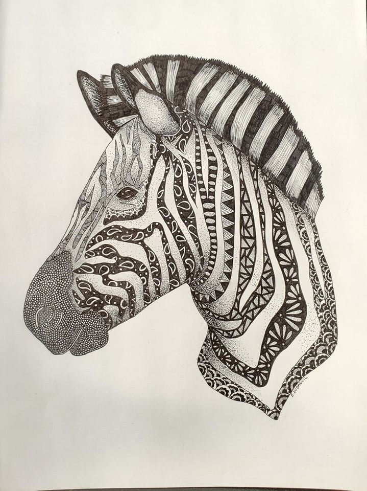 Zentangle Zebra - Etsy