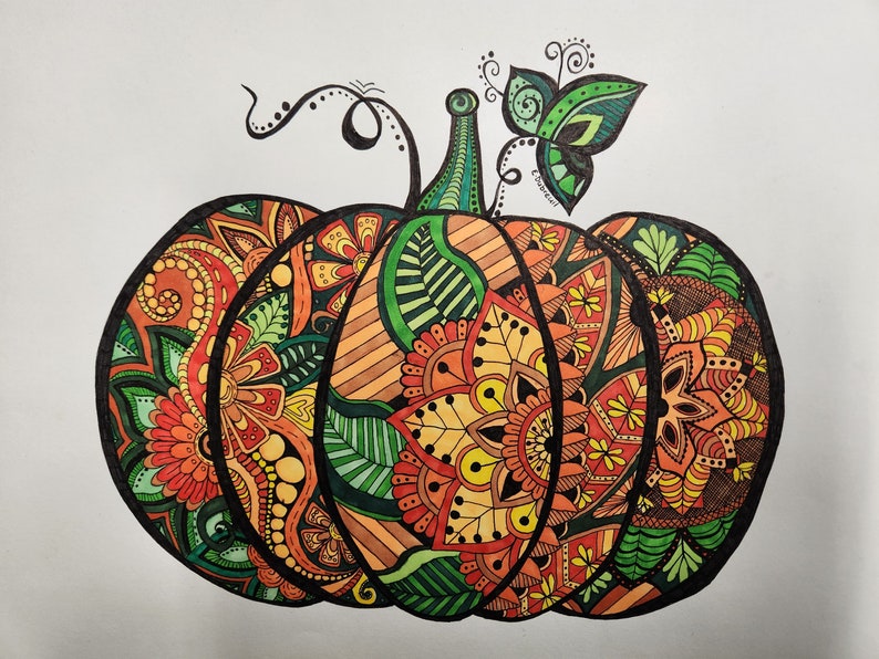 Zentangle Pumpkins - Etsy