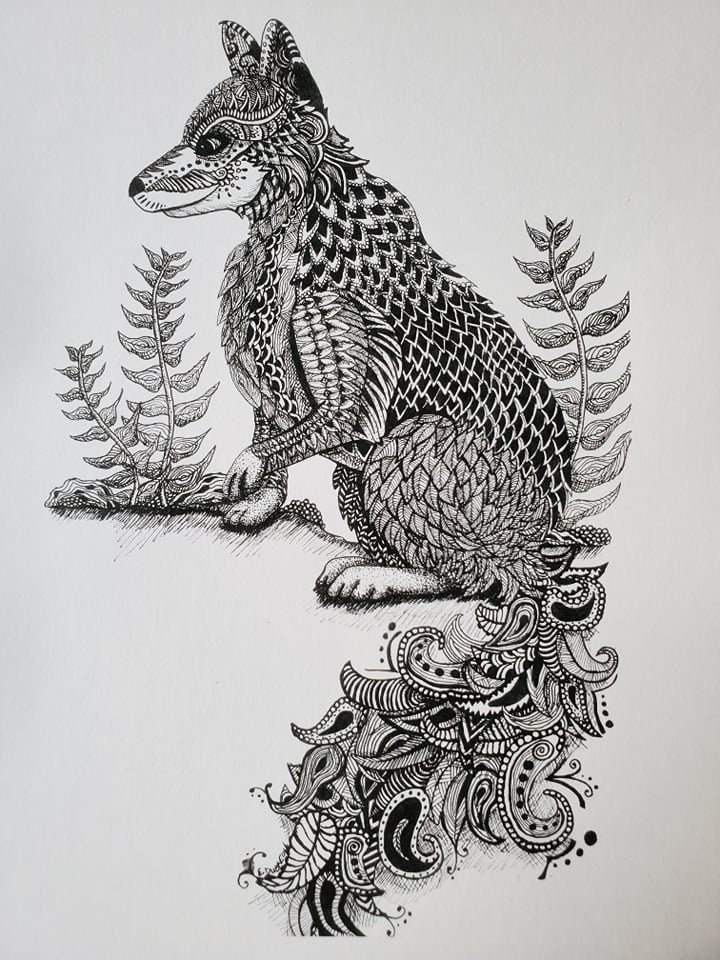 Fox Zentangle - Etsy