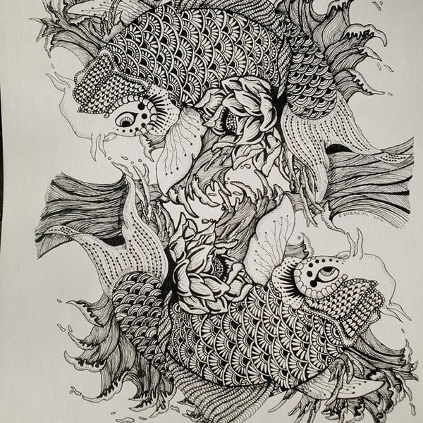 Fish Zentangle - Etsy