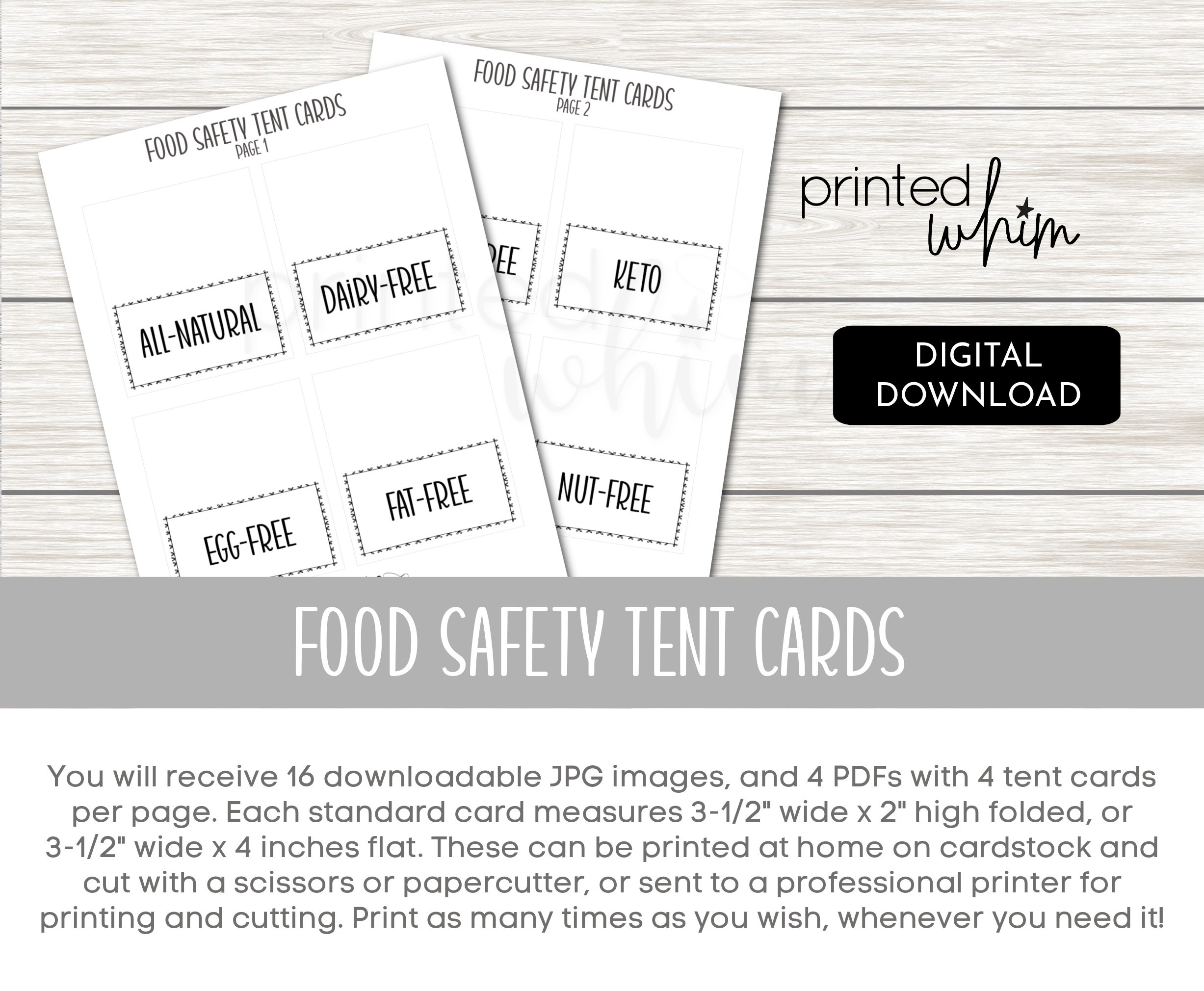 Food Safety Signs, Food Sensitivity Tent Cards, Bakery Allergens ...