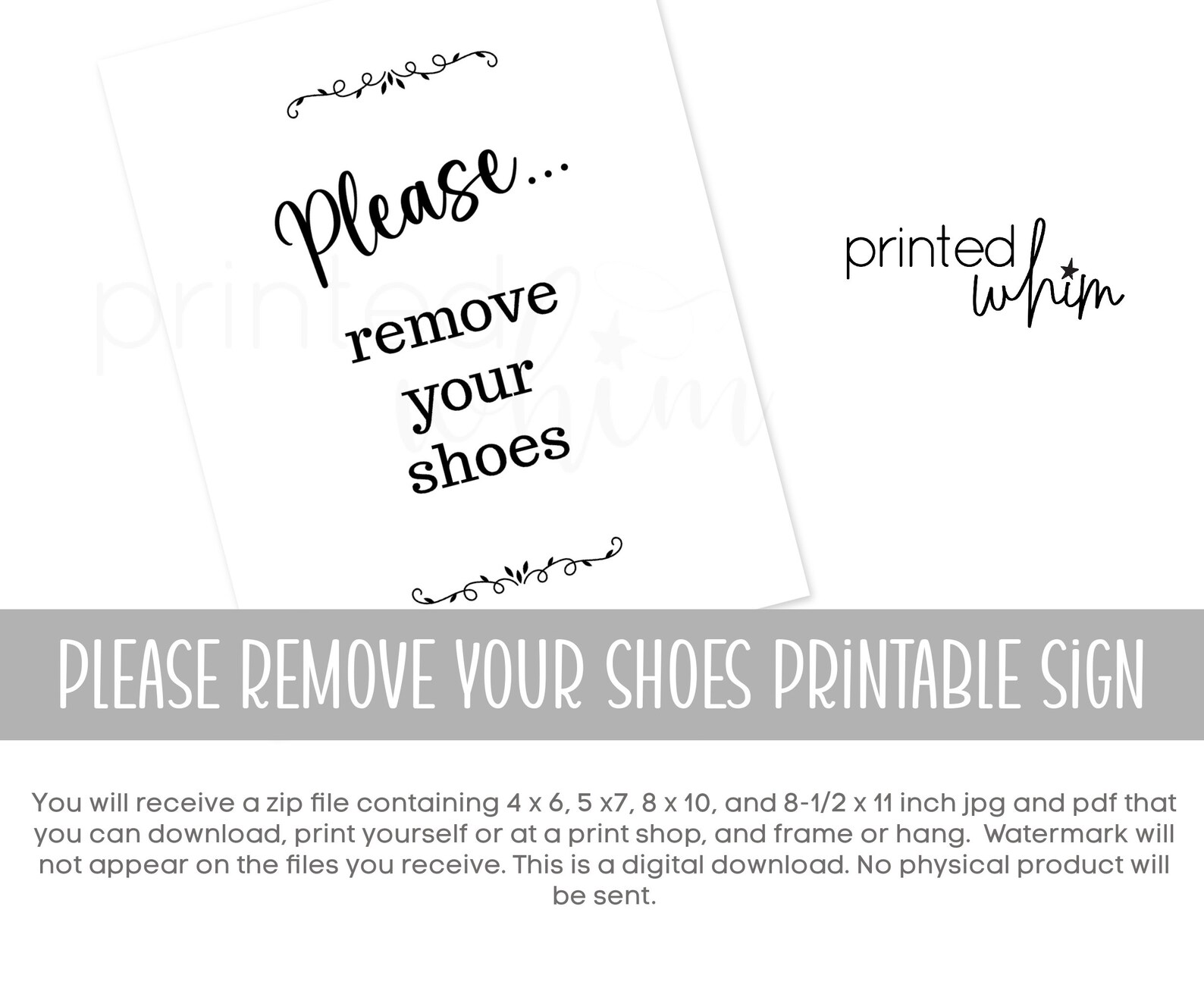 Printable Please Remove Your Shoes Sign, Airbnb Take off Your Shoes ...